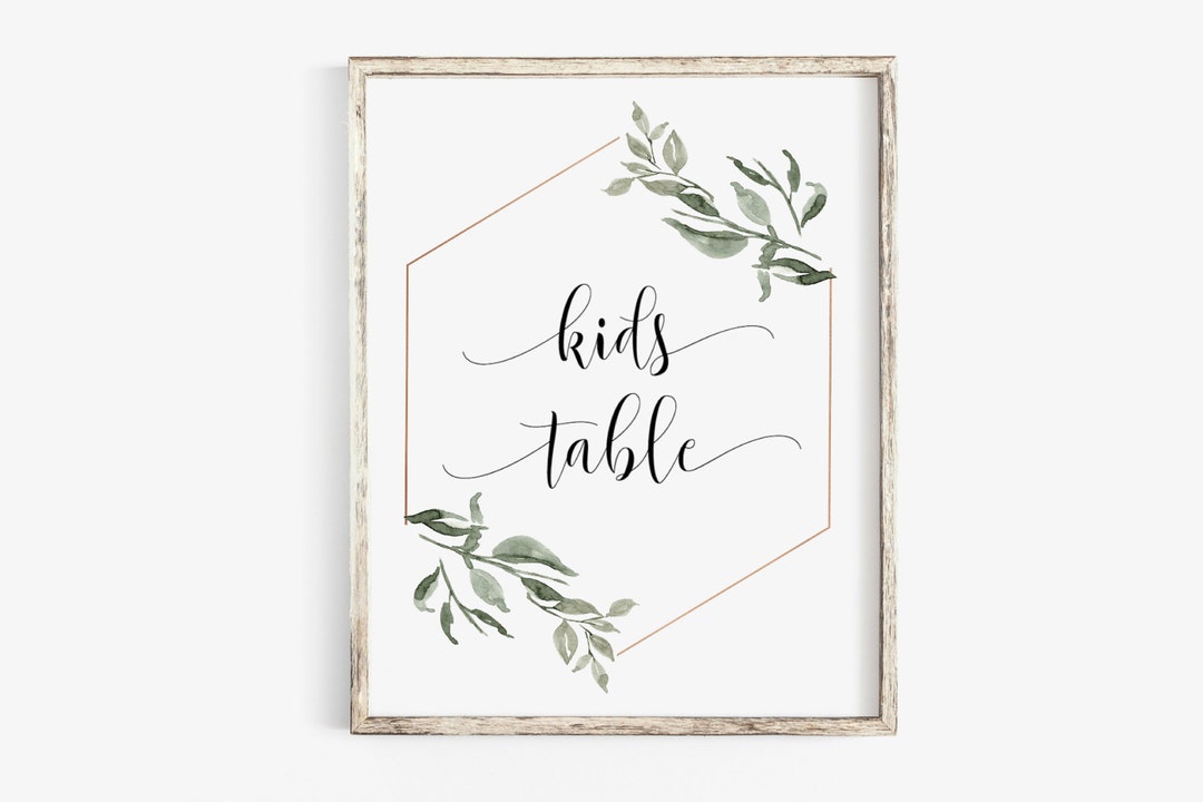 Kids Table Sign, Kids Table Wedding, Kids Table Printable Sign ...