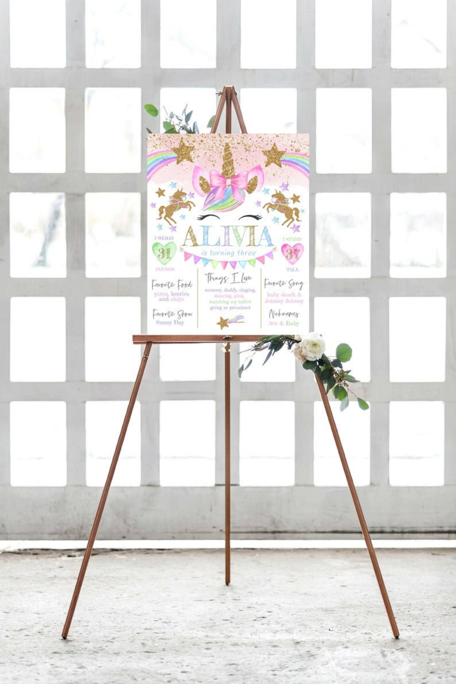 Printable Unicorn Chalkboard, Unicorn Birthday Poster, Unicorn Birthday ...
