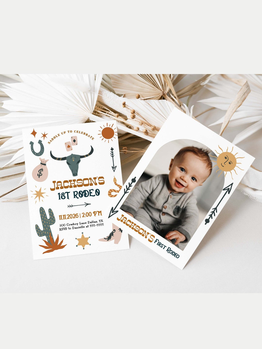 First Rodeo Birthday Invitation | Wild West 1st Birthday Invite ...