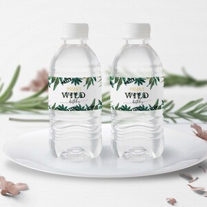 Wild One Water Bottle Labels, Jungle Safari Water Label, Refreshment ...
