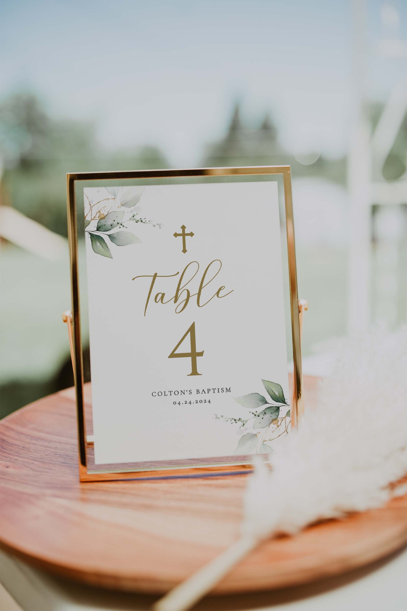 Baptism Table Numbers Christening Table Numbers Greenery - Etsy