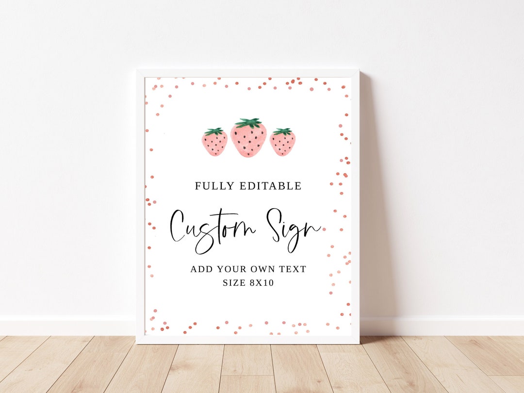Berry First Birthday Editable Table Sign Custom 8x10 Sign - Etsy