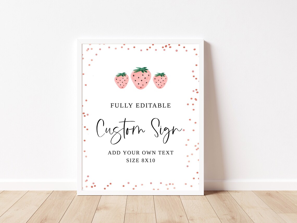Berry First Birthday Editable Table Sign Custom 8x10 Sign - Etsy