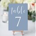 Dusty Blue Printable Table Numbers Table Numbers Wedding - Etsy