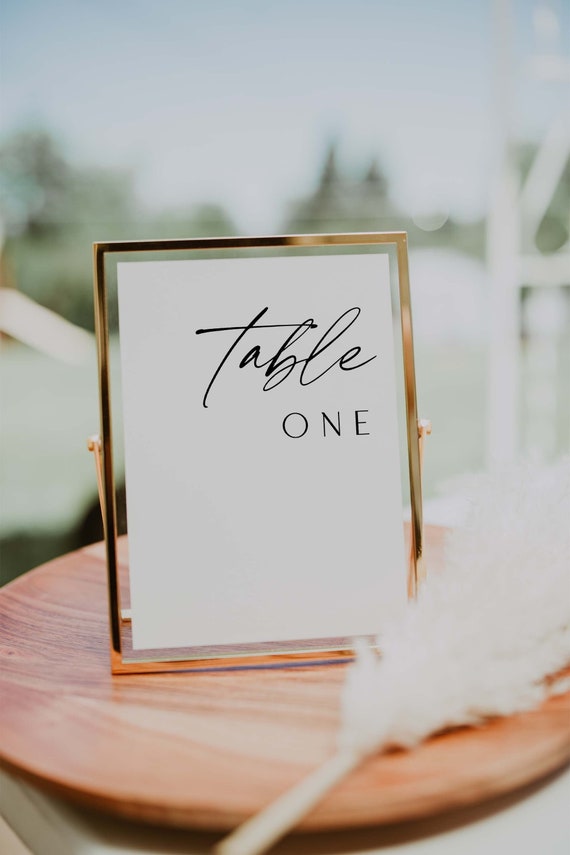 Minimalist Table Number Cards Modern Table Numbers for - Etsy