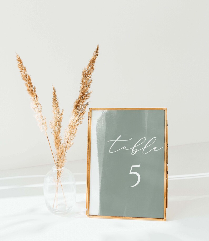 Sage Green Watercolor Table Numbers Printable Table Numbers - Etsy