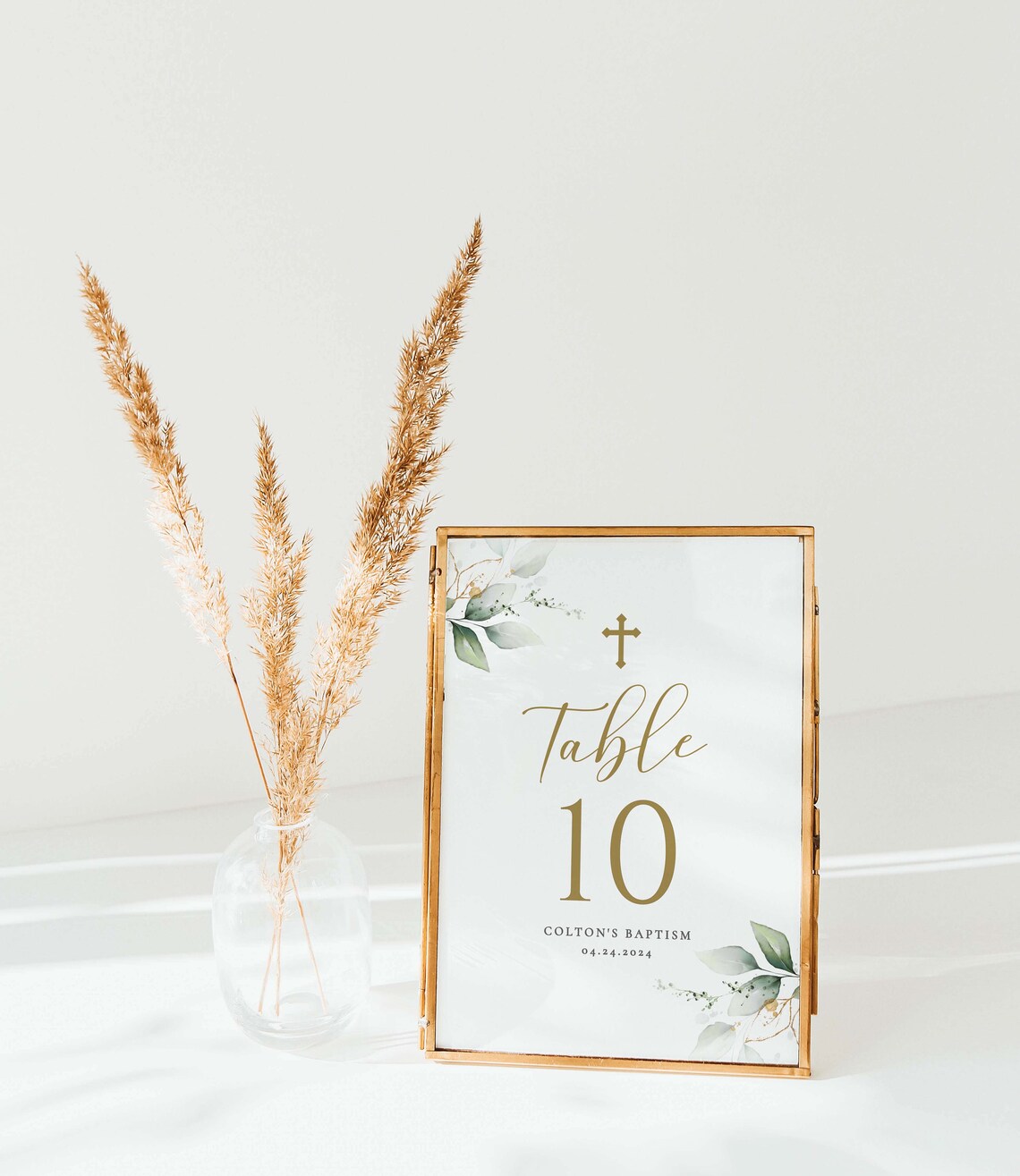 Baptism Table Numbers Christening Table Numbers Greenery - Etsy
