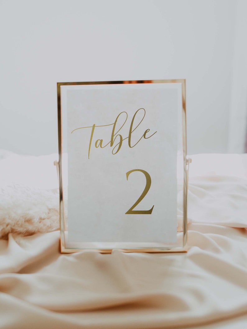 Minimalist Gold Table Numbers Table Numbers for Wedding - Etsy