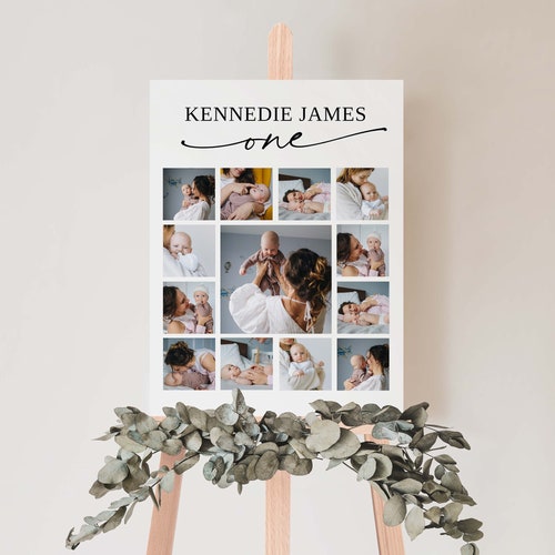 Editable First Year Photo Collage Baby First Year Poster 12 - Etsy
