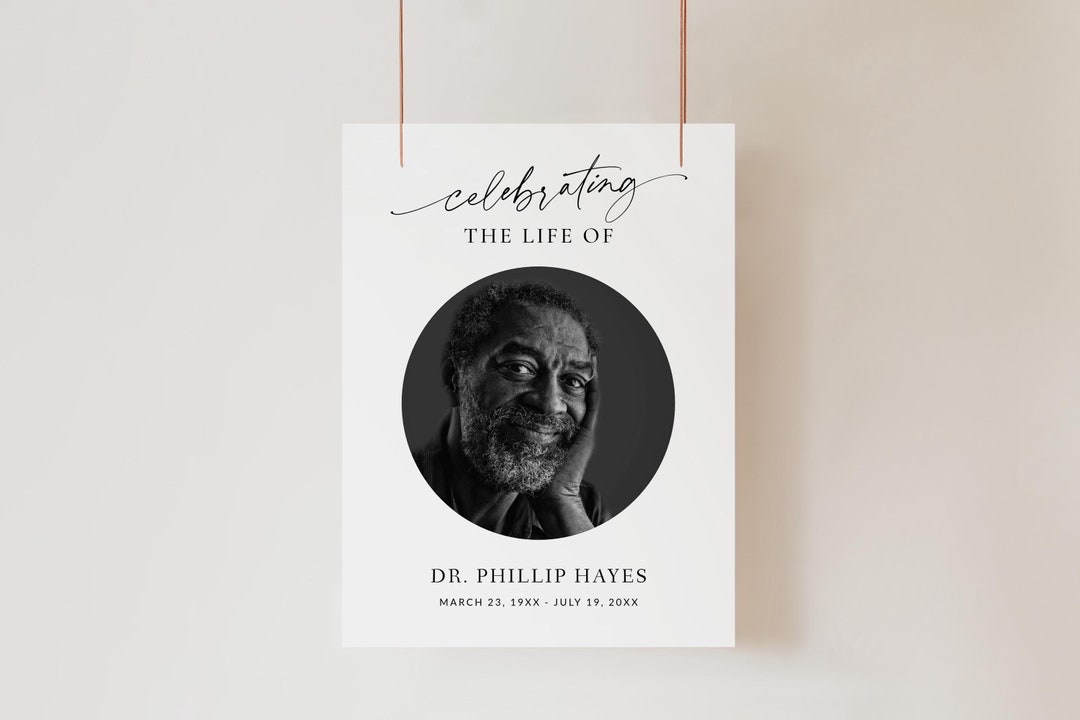 Celebrating the Life of Memorial Sign for Funeral Service, Funeral ...