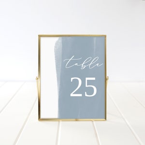 Dusty Blue Table Numbers Template, Printable Dining Table Numbers for ...