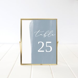 Dusty Blue Table Numbers Template, Printable Dining Table Numbers for ...