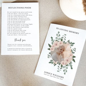 In Loving Memory Memorial Program for Funeral Service, Funeral Obituary ...