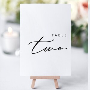 Printable Table Numbers, Editable Table Numbers Template, Modern ...