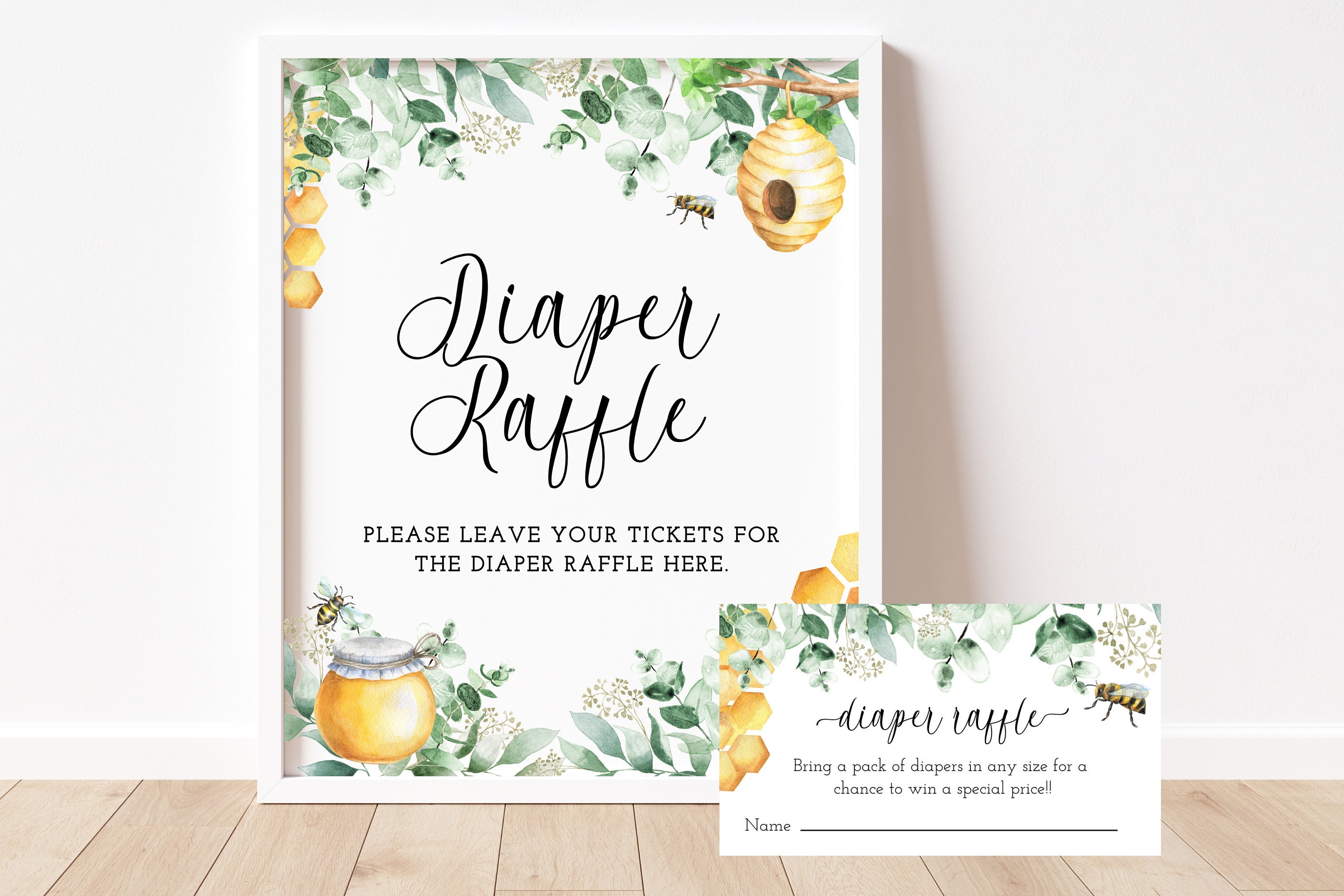 Mommy to Bee Diaper Raffle Sign Insert Diaper Raffle Card | Etsy