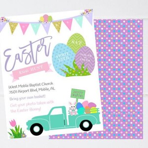 Editable Easter Egg Hunt Flyer, PTO PTA Printable Easter Party Event ...