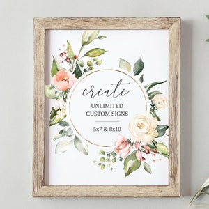 Wedding Decoration, Floral Wedding Sign Printable, Rustic Wedding Decor ...