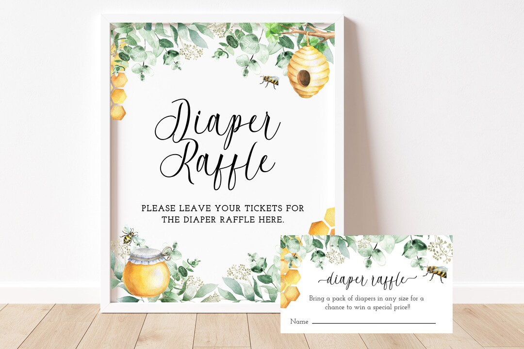 Mommy to Bee Diaper Raffle Sign Insert, Diaper Raffle Card, Parents to ...