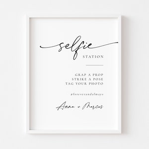 Selfie Station Printable Wedding Sign, Photo Booth Hashtag Wedding ...
