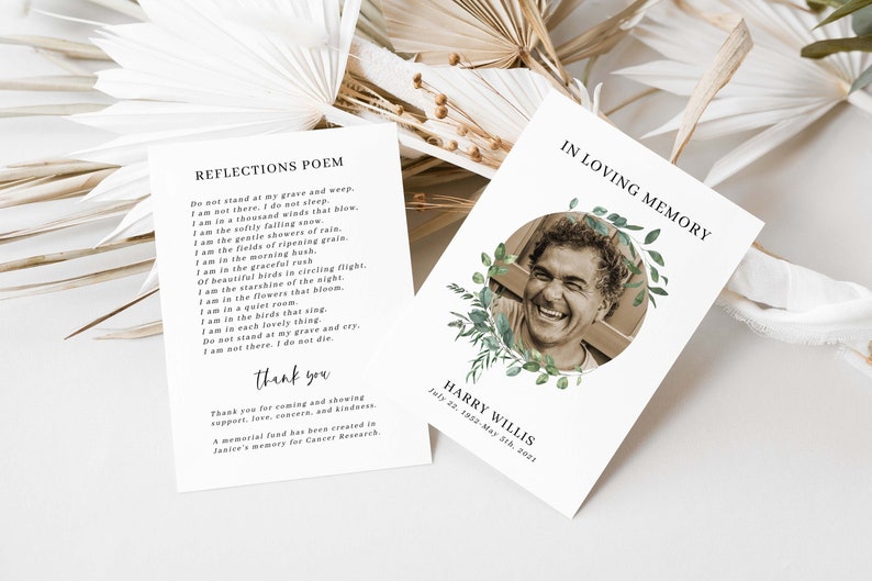 In Loving Memory Memorial Program for Funeral Service Funeral - Etsy