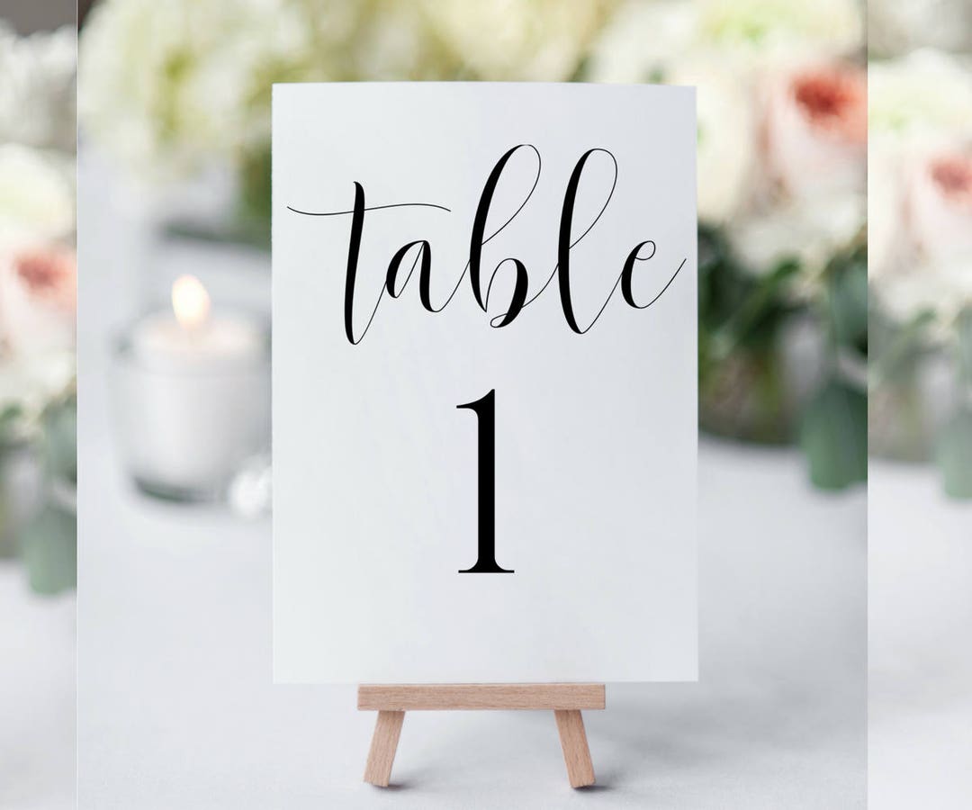 Printable Table Numbers, Table Numbers Wedding, Table Numbers Printable ...