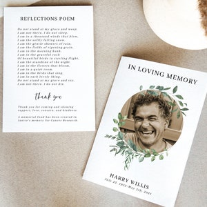 In Loving Memory Memorial Program for Funeral Service, Funeral Obituary ...