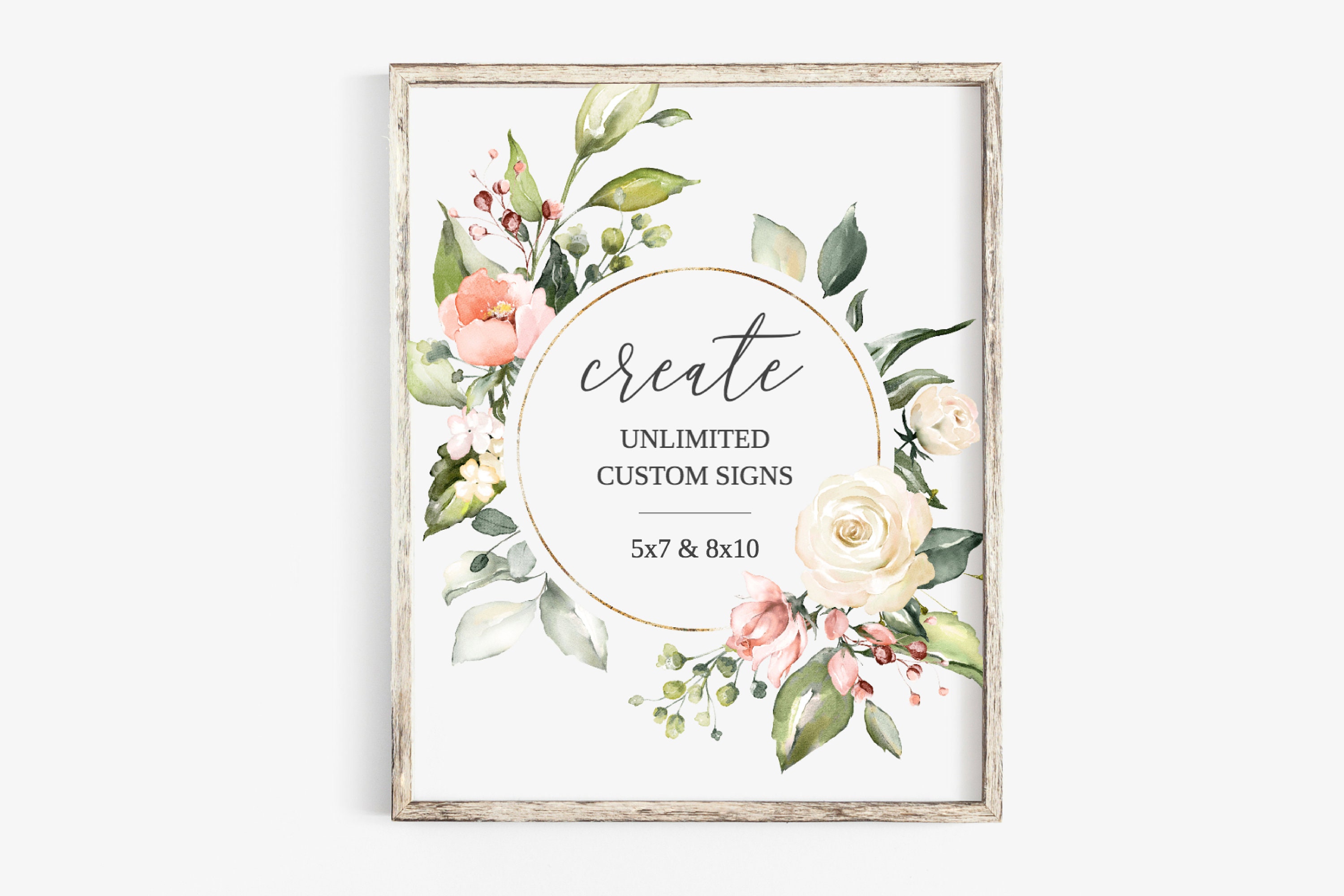 Wedding Decoration Floral Wedding Sign Printable Rustic | Etsy