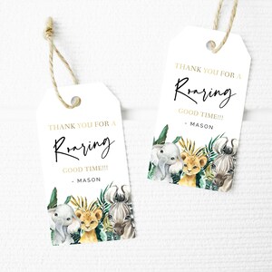 Editable Wild One Favor Tags, Safari Animal Favor Tags, Boy Wild One ...