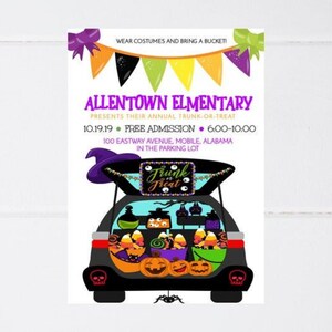 EDITABLE Trunk or Treat Flyer, Halloween Parade, Trunk or Treat Flyer ...