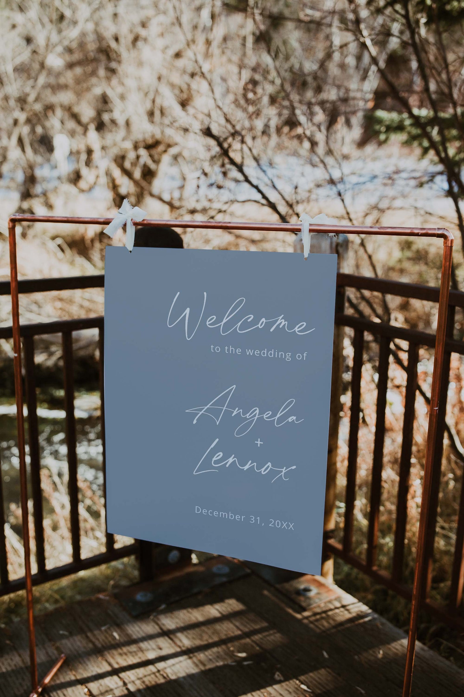 Dusty Blue Welcome Sign for Wedding Light Blue Printable - Etsy