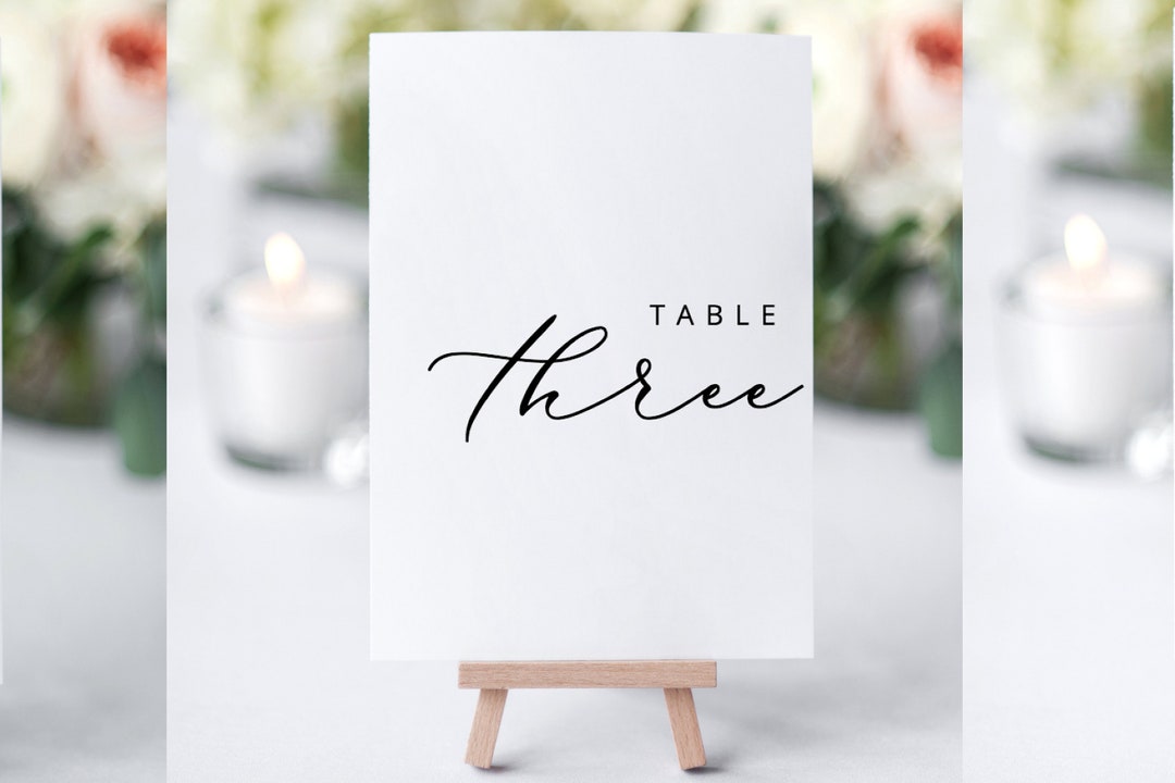 Printable Table Numbers, Editable Table Numbers Template, Modern ...