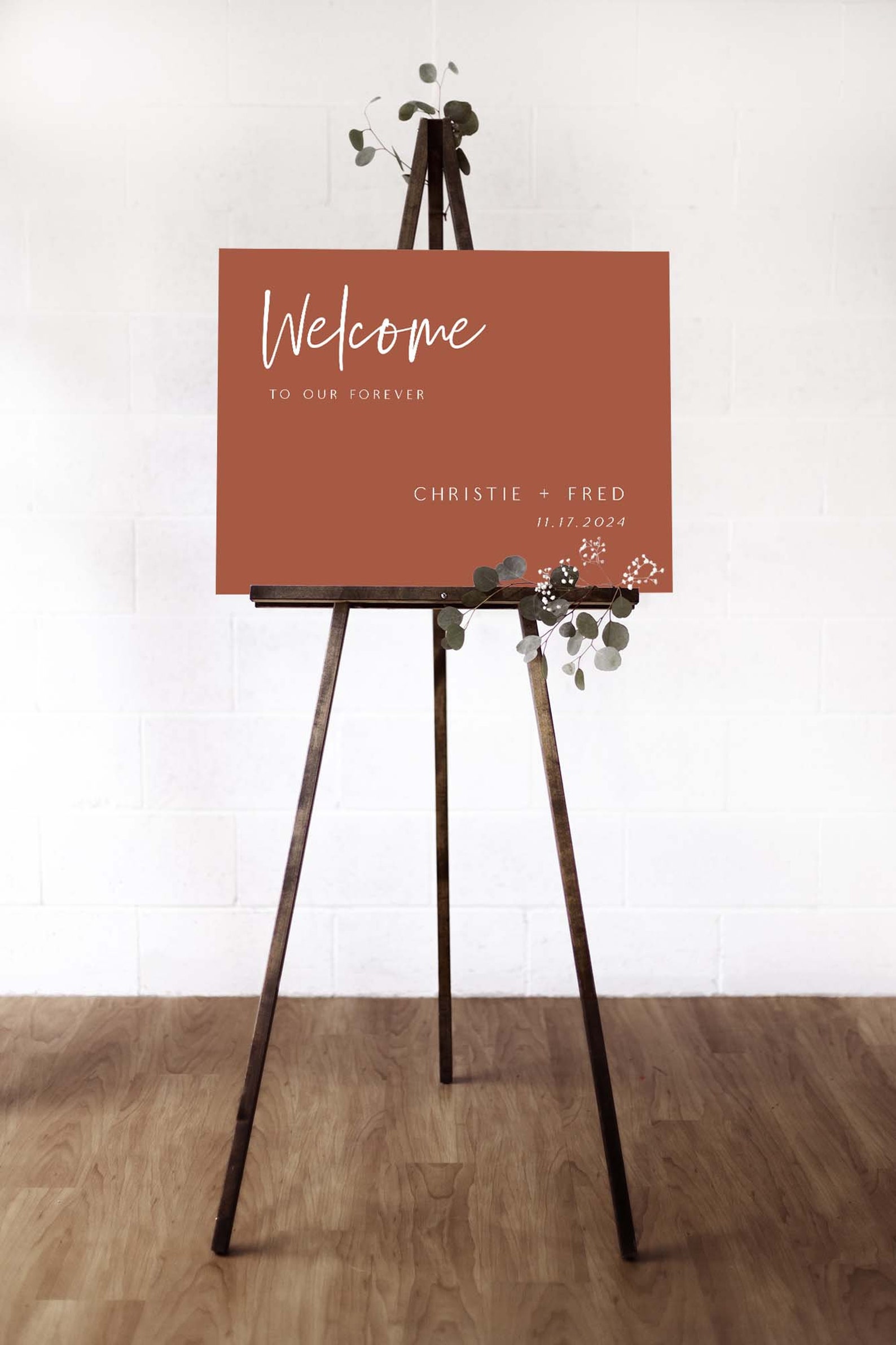 Terracotta Welcome Sign Rust Welcome to Our Forever Burnt - Etsy
