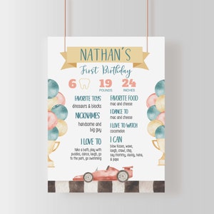 Race Car Milestone Birthday Poster, Fast One Birthday Chalkboard Sign ...