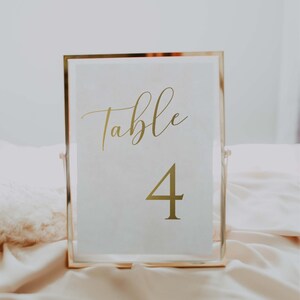 Minimalist Gold Table Numbers, Table Numbers for Wedding, Seating Table ...