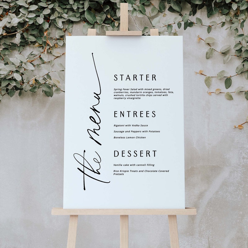 Wedding Menu Signs - Etsy