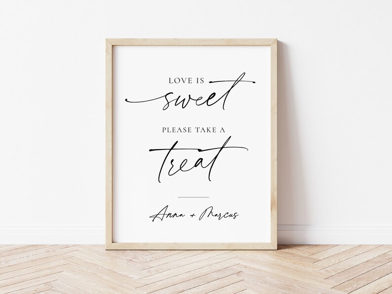 Love is Sweet Sign Sweet Treats Printable Favors Sign - Etsy
