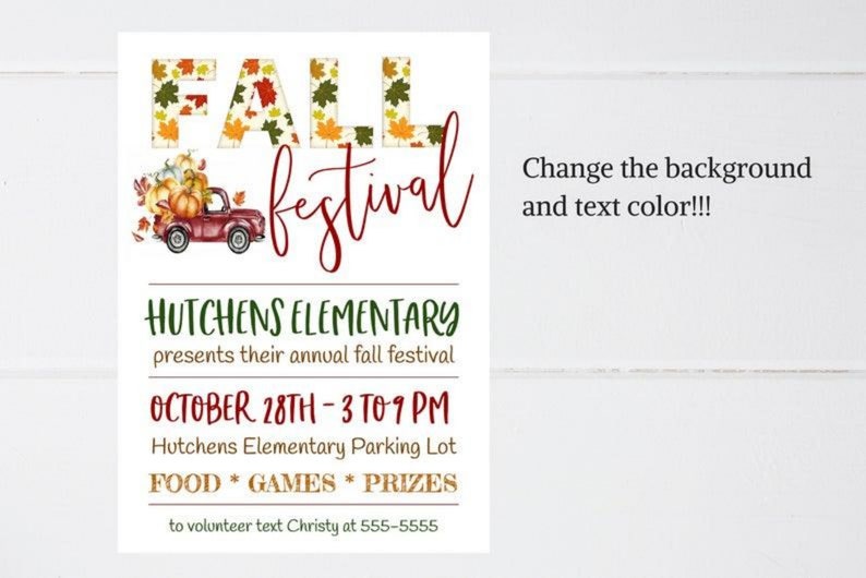 EDITABLE Fall Festival Flyer Fall Festival Flyer Template - Etsy