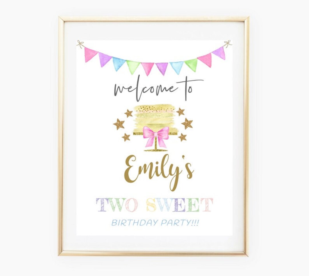 Two Sweet Birthday Decorations Two Sweet Birthday Sign - Etsy