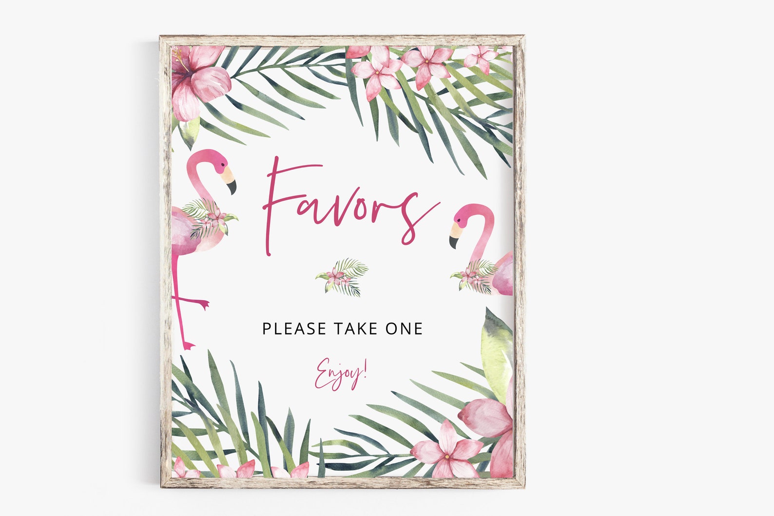 Pink Flamingo Editable Baby Shower Favors Sign Favours Treat - Etsy