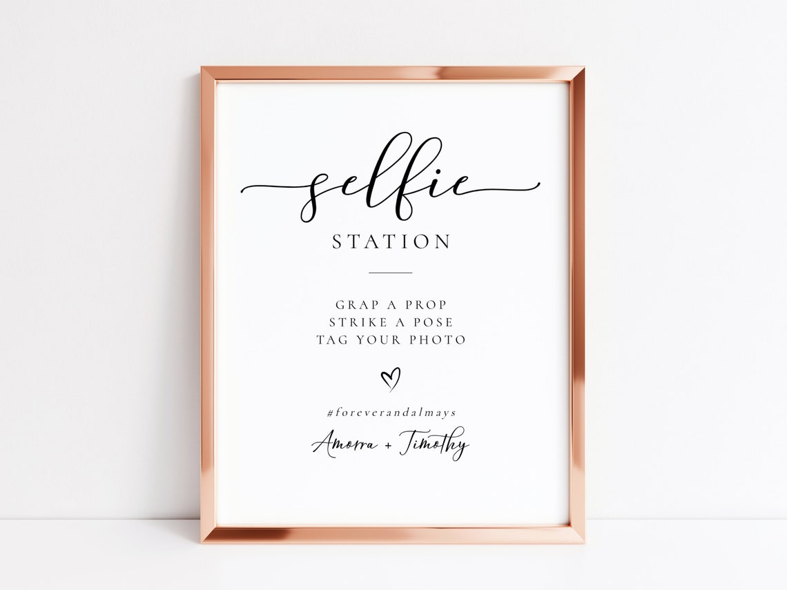 Modern Selfie Station Sign Minimalist Wedding Snap A Photo | Etsy
