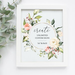 Wedding Decoration, Floral Wedding Sign Printable, Rustic Wedding Decor ...