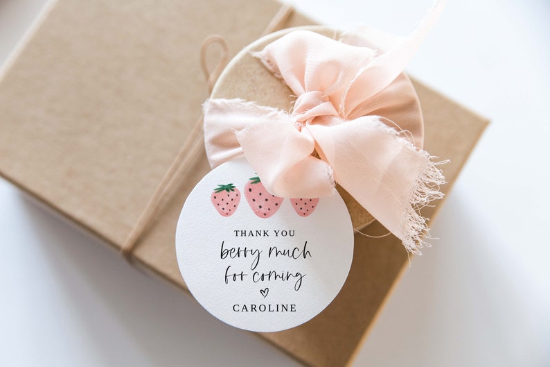 Thank You Berry Much Printable Favor Tags Gift Tags Thank | Etsy