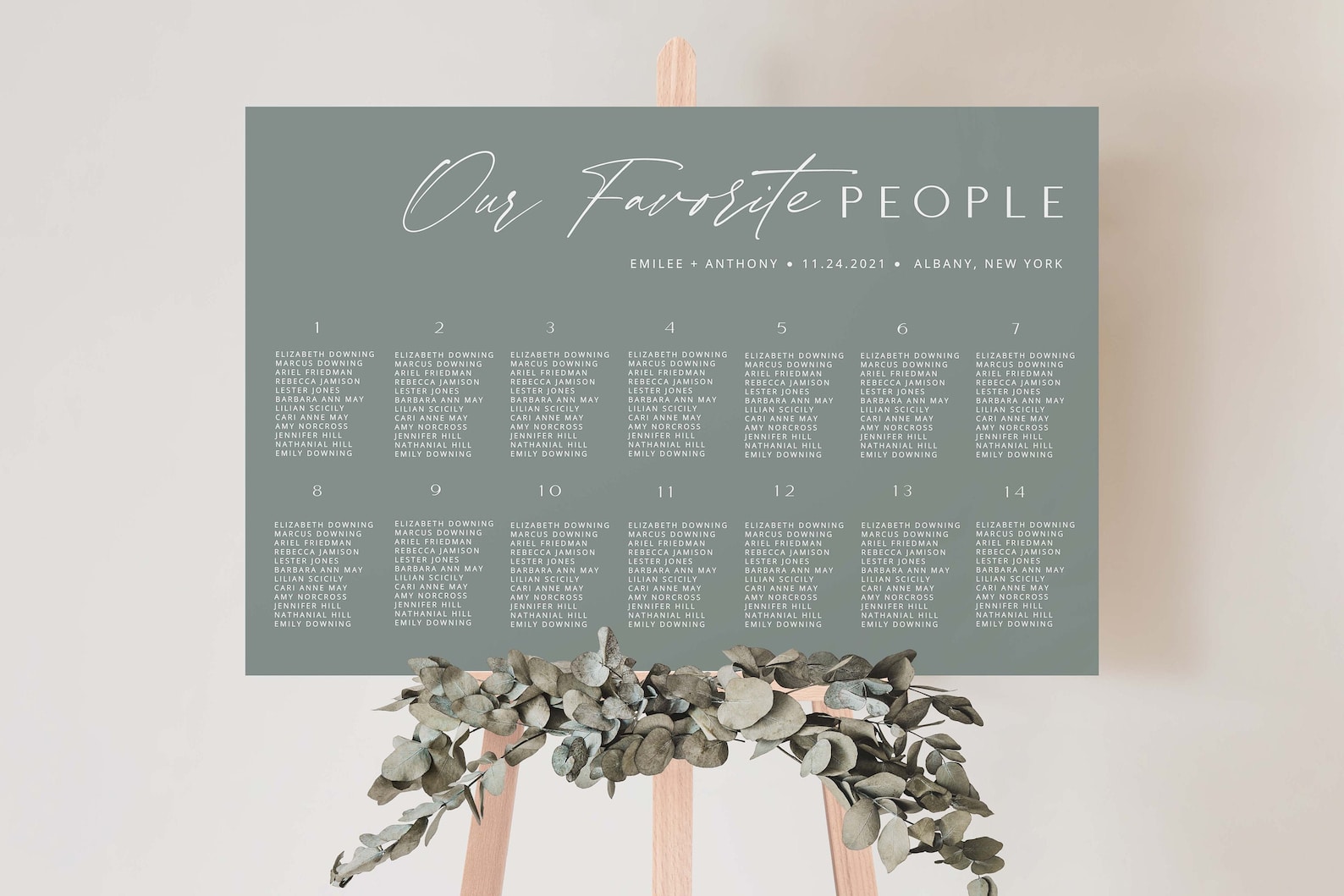 Sage Green Seating Chart Template Wedding Seating Plan | Etsy