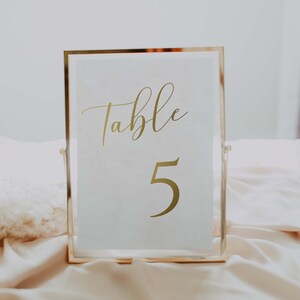 Minimalist Gold Table Numbers, Table Numbers for Wedding, Seating Table ...