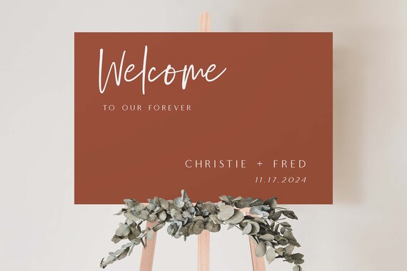 Terracotta Welcome Sign Rust Welcome to Our Forever Burnt - Etsy