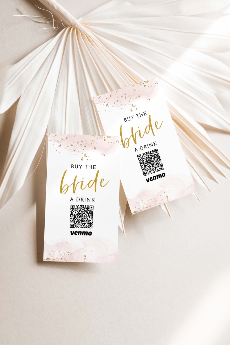 Bachelorette Venmo QR Card Buy the Bride a Drink QR Code for | Etsy