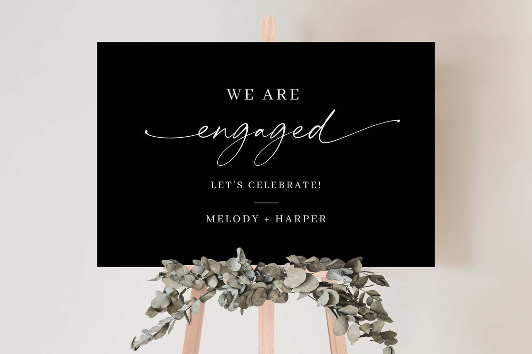 Engagement Welcome Sign Printable, Welcome to Our Engagement, Black ...