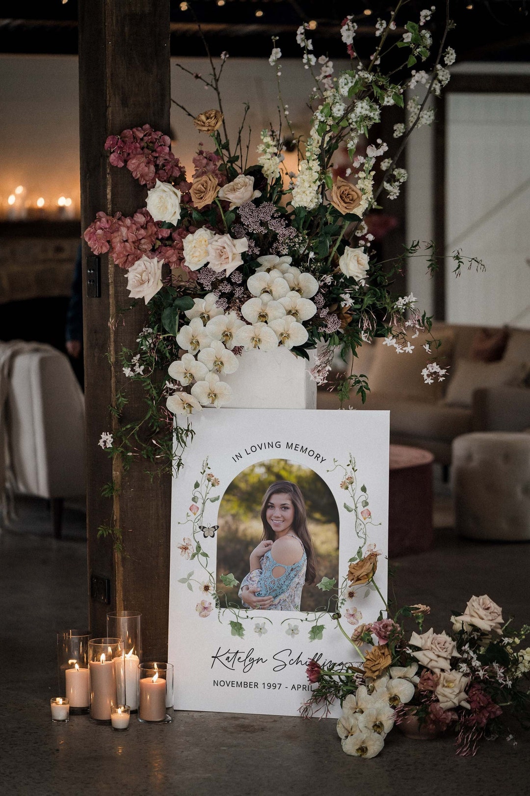 In Loving Memory, Celebration of Life Memorial Sign for Funeral Service ...