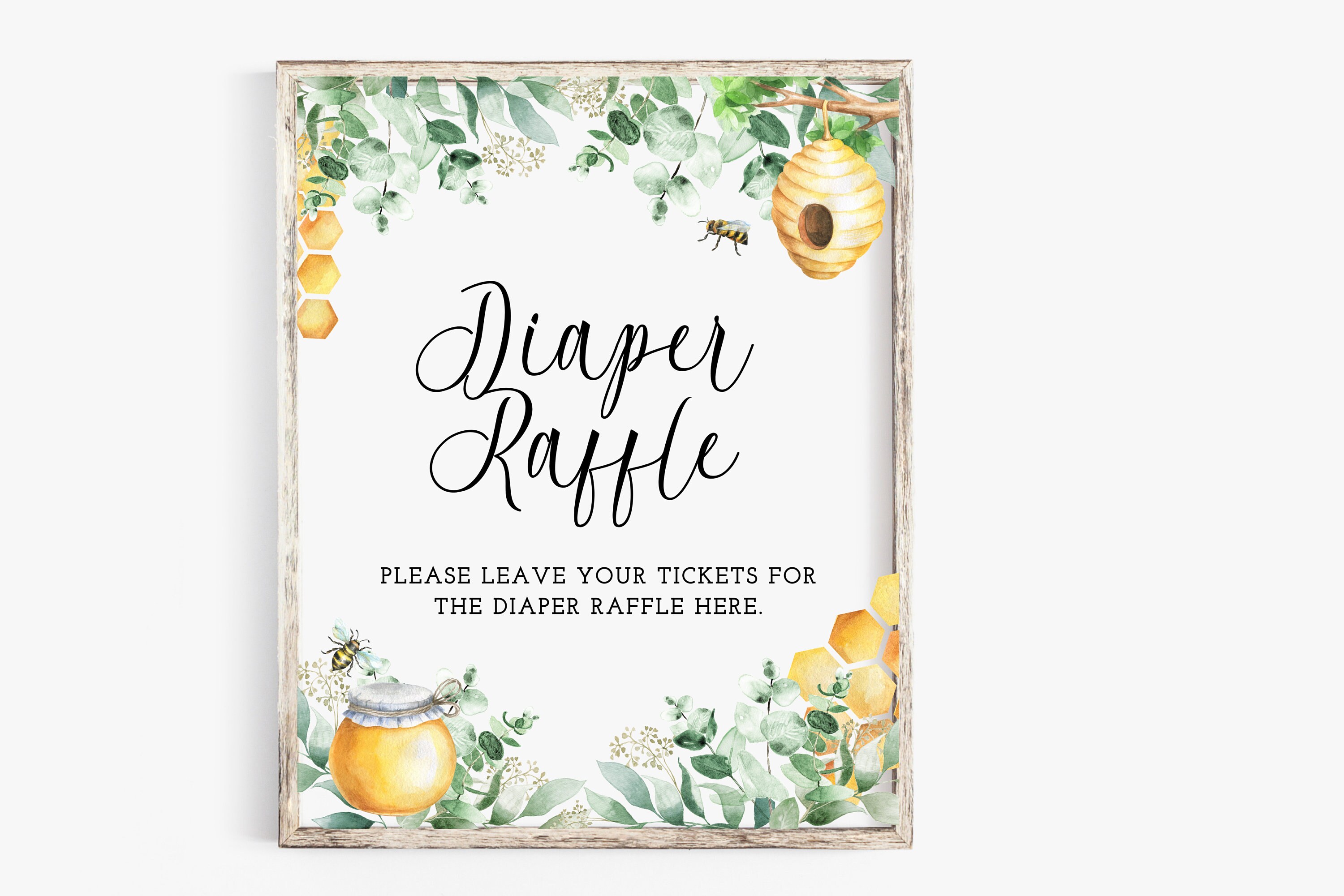 Mommy to Bee Diaper Raffle Sign Insert Diaper Raffle Card | Etsy