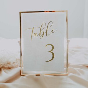 Minimalist Gold Table Numbers, Table Numbers for Wedding, Seating Table ...